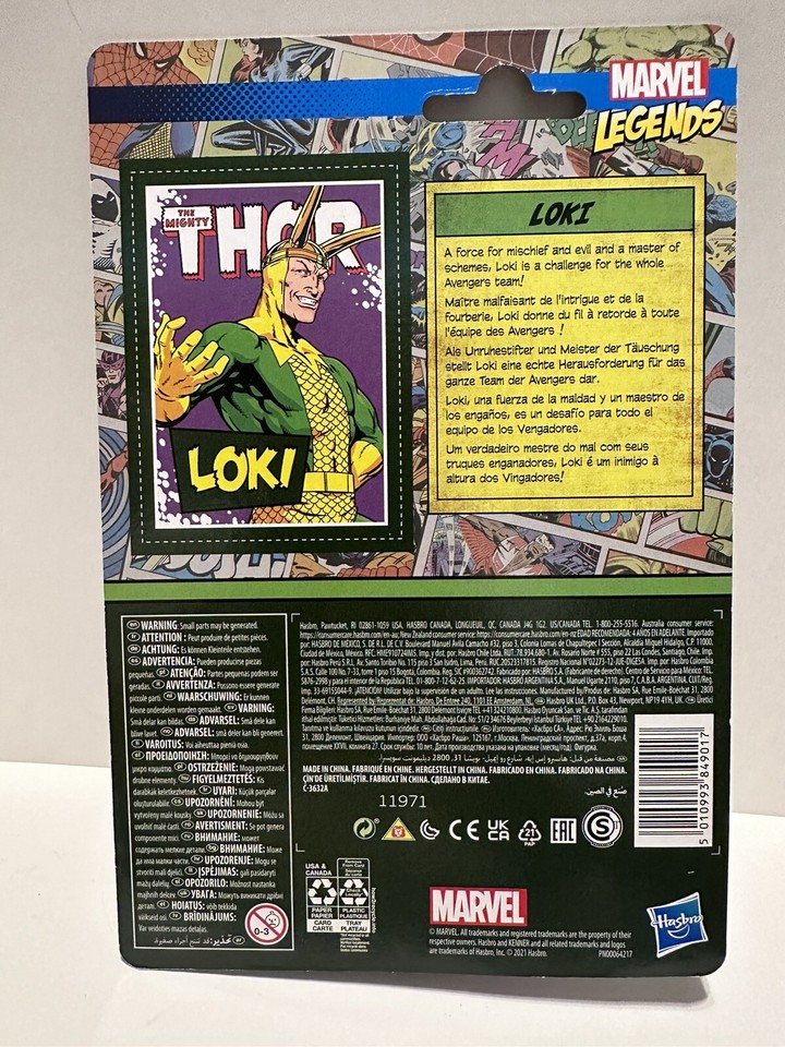 Kenner Marvel Legends Retro Style Loki The Mighty Thor 3.75” Action ...