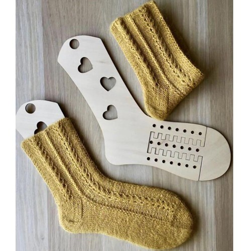 Xmas Socks DIY Wooden Weave Yarn Sock Blocker Knitting Mold Sock Forms ...