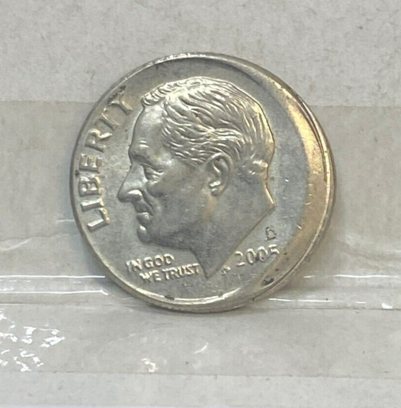 UNITED STATES 2005 ONE DIME , ERROR OFF CENTER MIS-STRIKE ,UNC & SCARCE ...