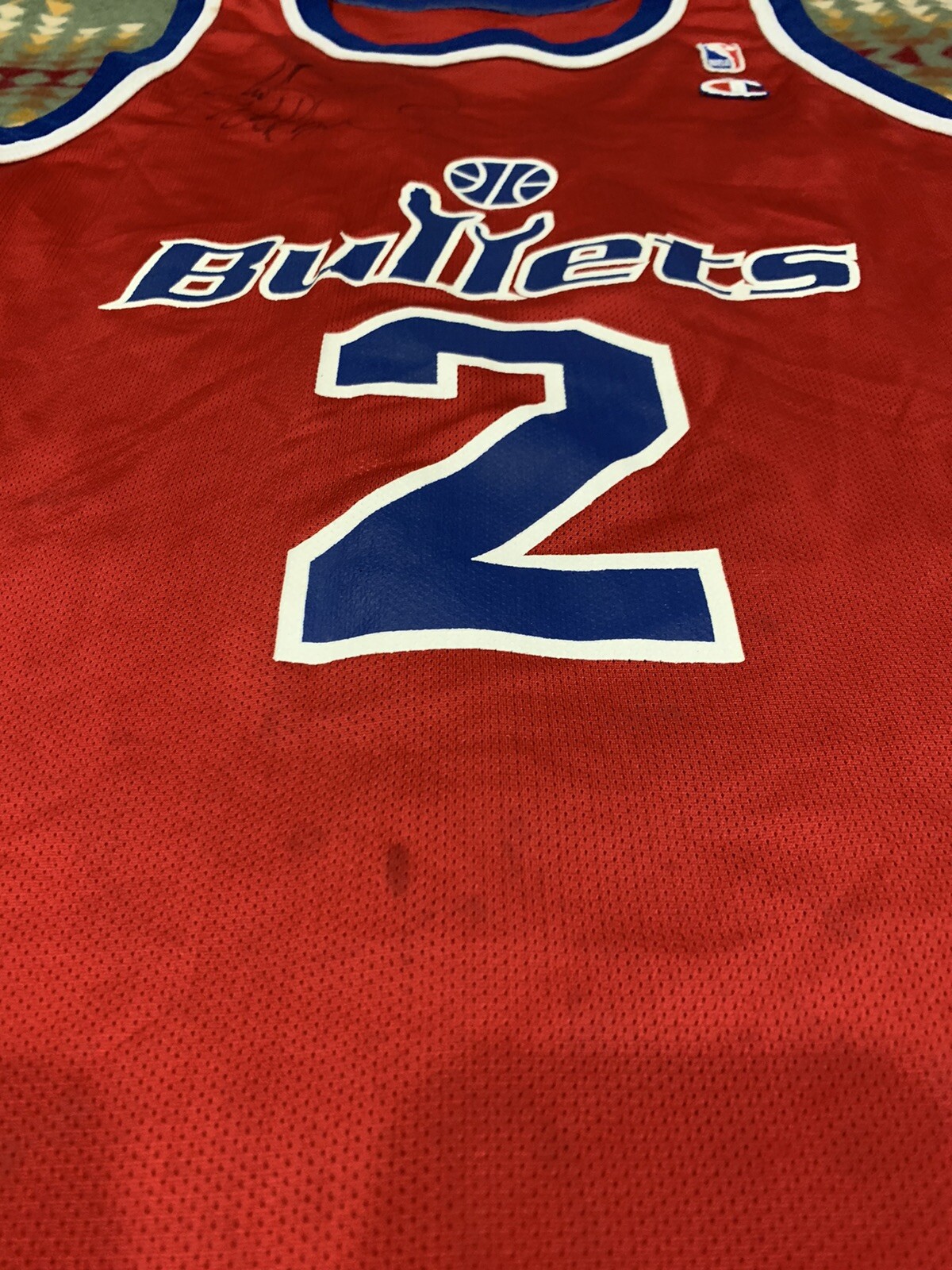 VNTG🔥 Champion NBA Chris Webber Autographed Jersey Sz 48 Washington ...