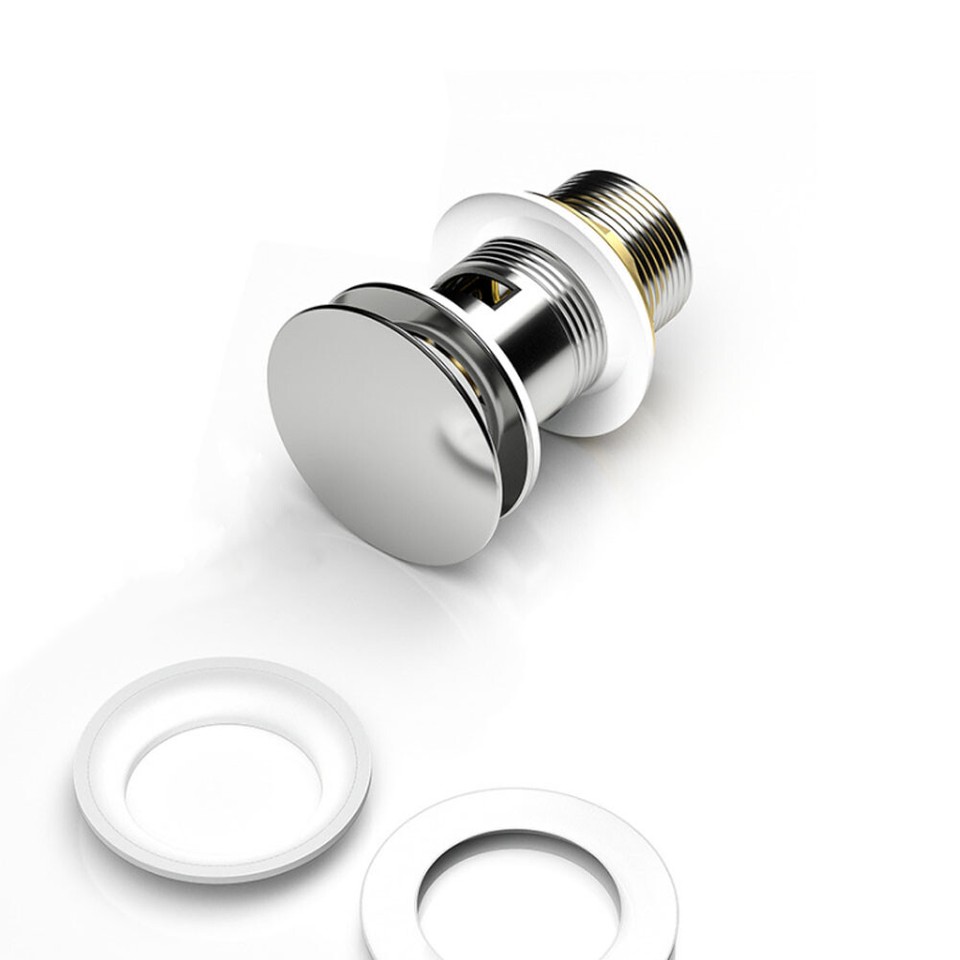 Basin Waste Pop Up Clicker Slotted Sink Plug Click-Clack Push Button ...