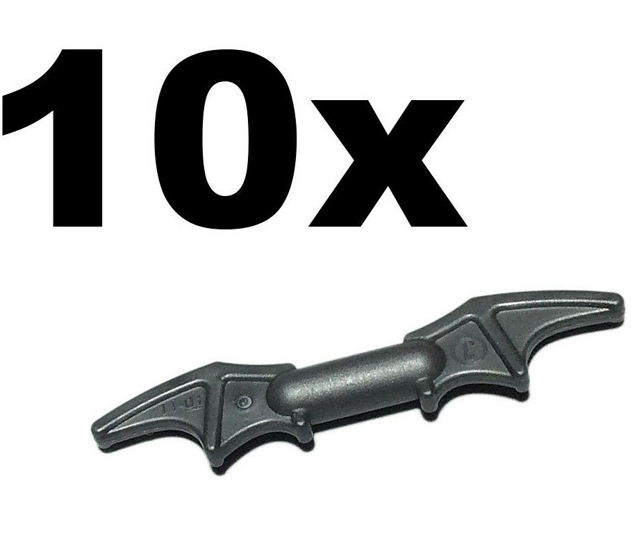 NEW LEGO - Weapon - Throwing - Bat-a-Rang Flat Silver x 10 batman bat a ...