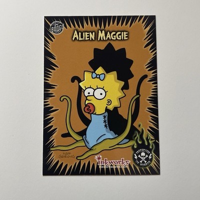 2001 Simpsons Inkworks Mania! Treehouse of Horror Alien Maggie THOH ...