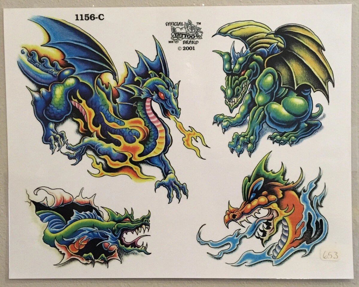 Dragon Breathing Fire Tattoo