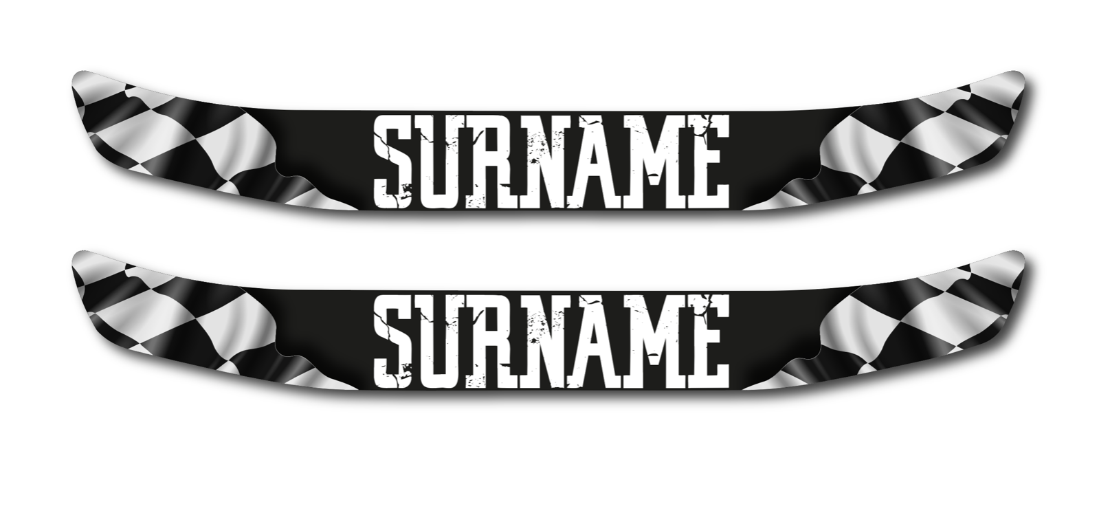 Custom Name Chequered Flag Helmet Visor Sunstrip Screen Sticker Decals ...