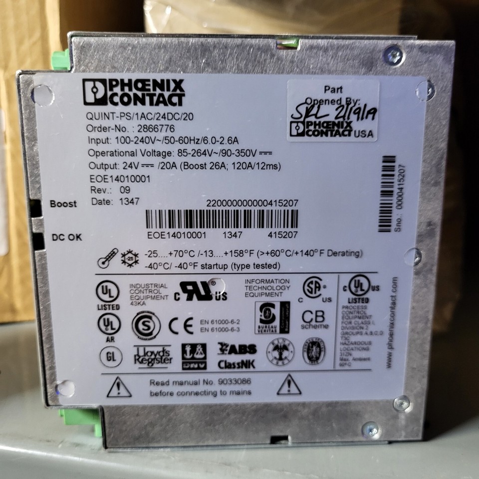 Phoenix Contact | 2866776 | QUINT-PS/1AC/24DC/20 Power Supply | eBay