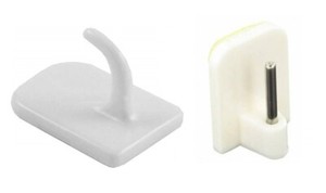 Net Curtain Self Adhesive Stick On Hooks (Center Or End) X 10 | eBay
