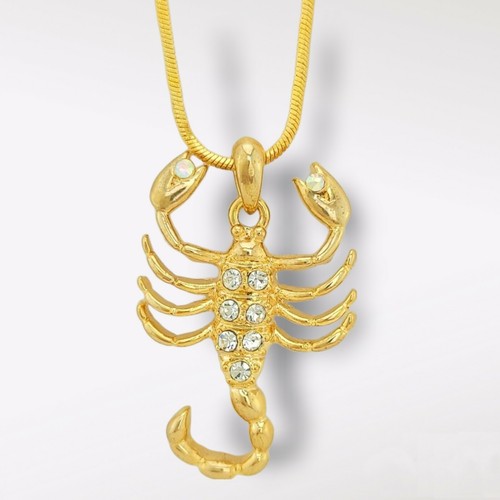Scorpion Made With Swarovski Crystal Zodiac Desert Gold Plated Necklace ...
