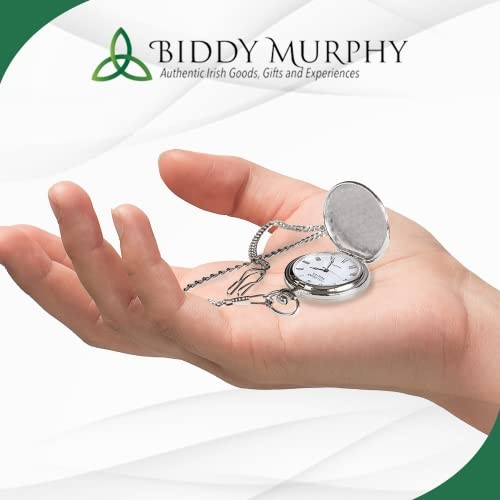 Pocket Watch for Men, Traditional Irish Claddagh Pewter Cover ...