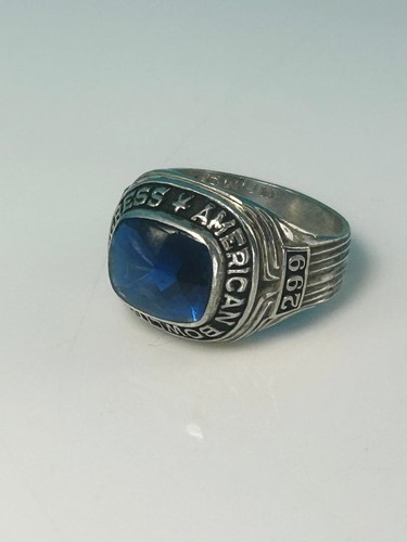 American Bowling Congress Men's Blue Topaz Ring Size 10 Stamped 299 ...
