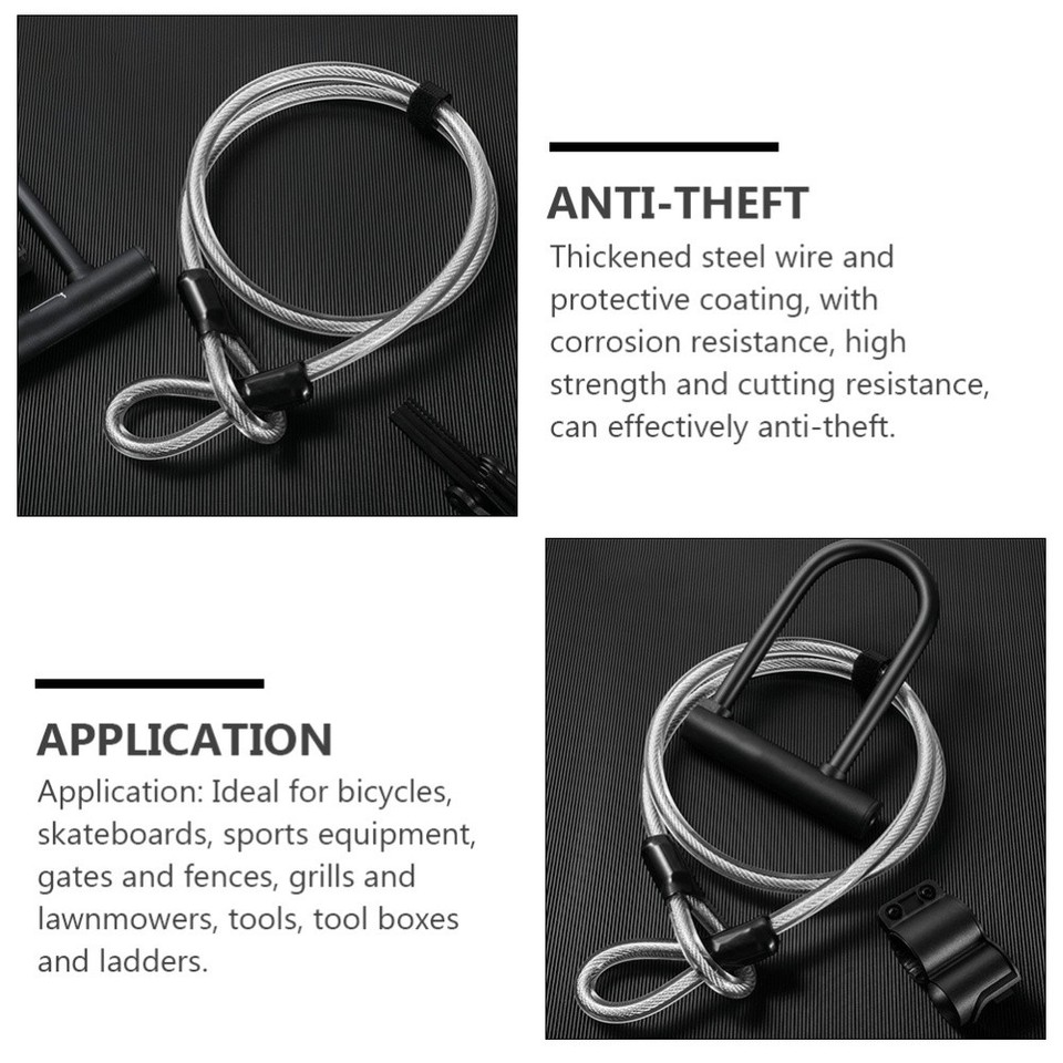 Bike Lock Security Cable Double Cable for Road Bike lock safety wire | eBay UK