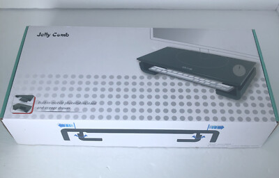 new white jelly comb computer monitor stand foldable With Drawers | eBay