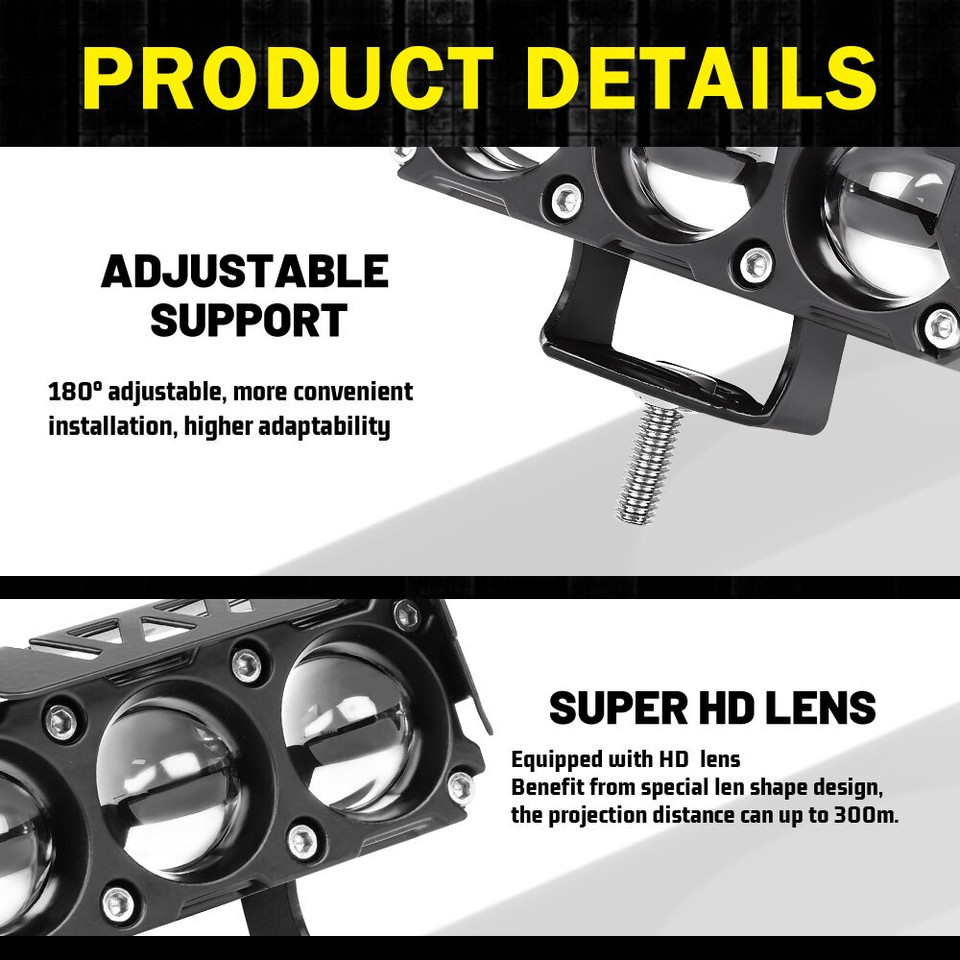 2X 4inch 120W LED Cube Work Light Bar Yellow White Fog Spot Pods ...