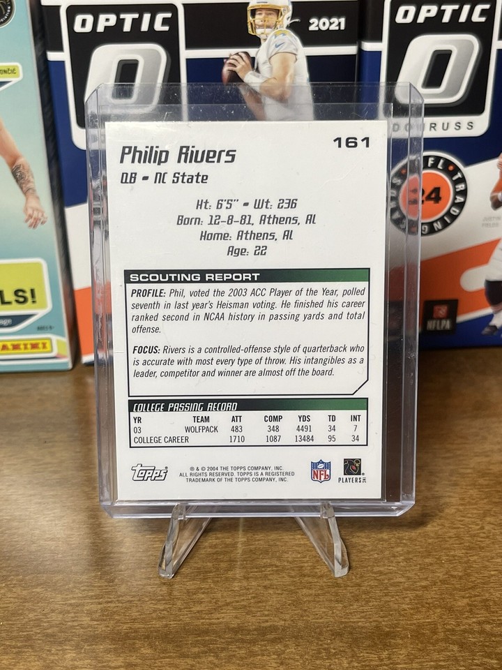 2004 Topps Draft Picks & Prospects - Chrome #161 Philip Rivers Rookie ...