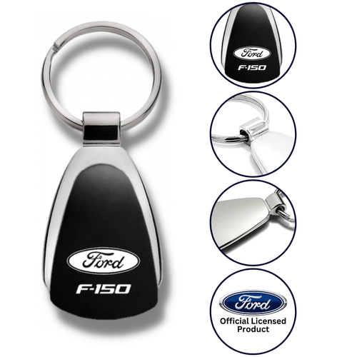 Ford F-150 Black Teardrop Authentic Logo Key Chain Fob Ring Officially ...