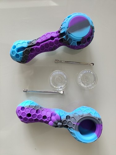 2PCS * Geometric Honeycomb Silicone Pipe With 9 Holes Glass Bowl | eBay