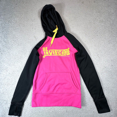 Nike Livestrong Hoodie Womens XS Be Invincible Black Pink Yellow Thumbs ...