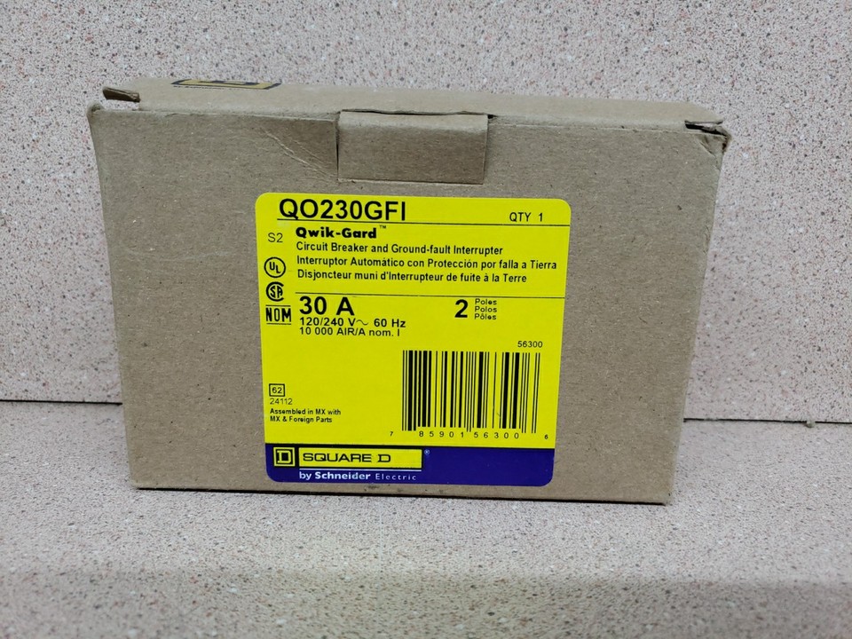 New Old Stock SQUARE D QO230GFI 30A QWIK-GARD CIRCUIT BREAKER PLUG-ON ...