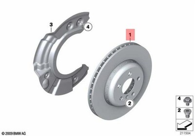 Genuine BMW F18 520Li BRAKE REDOR LIGHT BLUE VENTILATED 348X30 ...