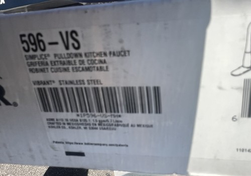 Kohler K-596-VS Simplice Single-hole Pull-down Kitchen Faucet Stainless ...