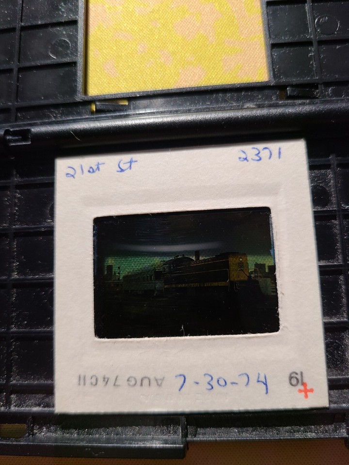 Orig. Slide Atchison Topeka Santa Fe ATSF 2371 Alco S2 21st St. Chicago ...