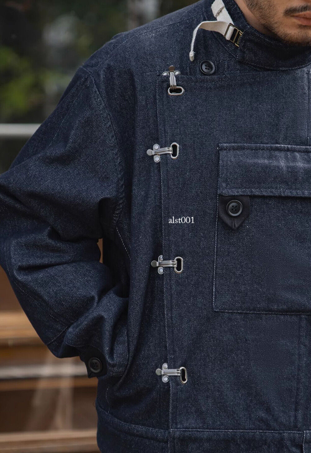 Swedish Motorcycle Jacket Men's Denim Jacket Vintage Casual Coat Work ...