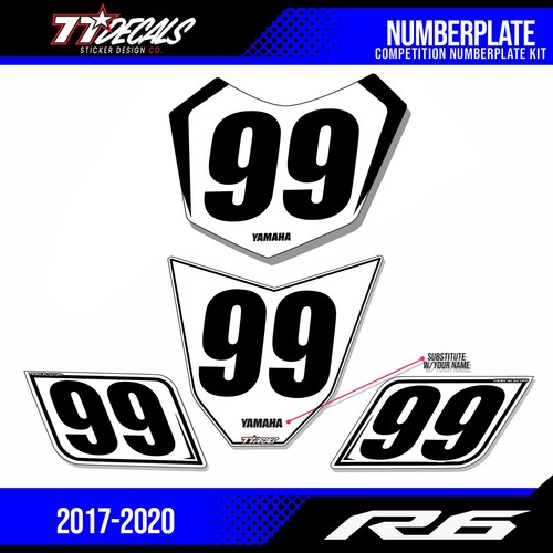 2017-2020 Yamaha R6 Numberplates Raceplates Trackday Racing Number ...