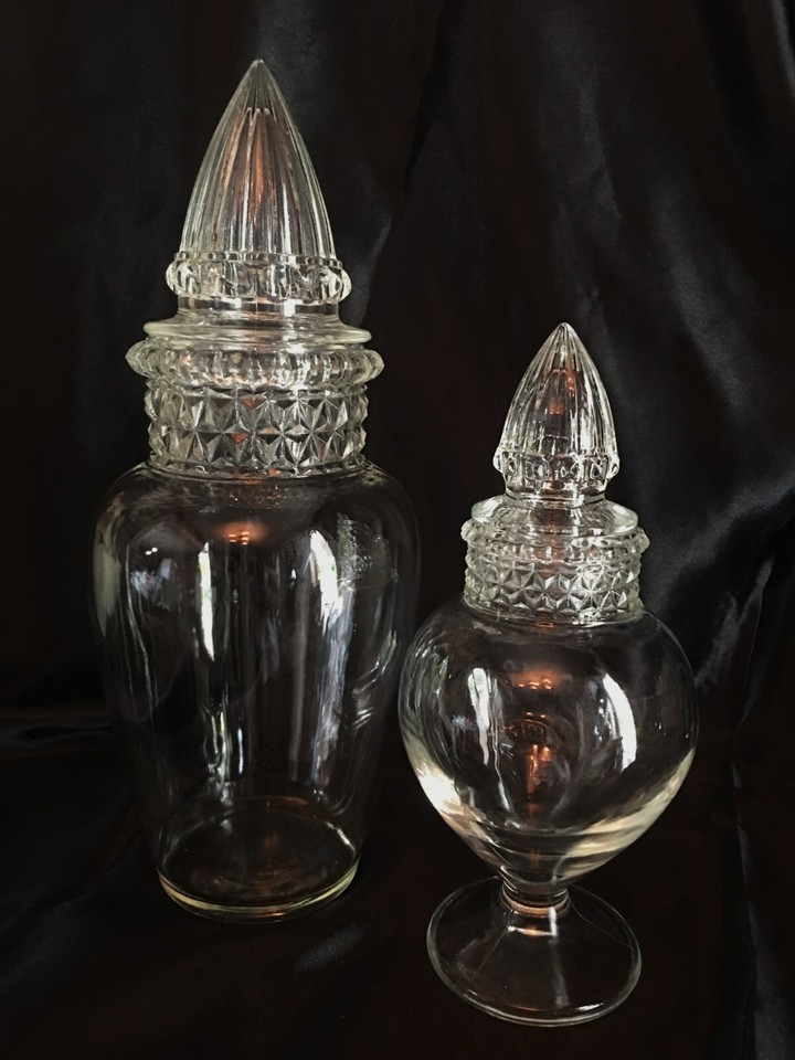 Vintage 9" L.E. Smith Glass Apothecary Show Globe Candy Jar Bullet ...