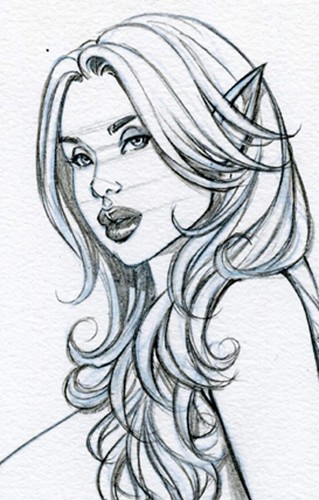 8,5x11" ELARIS ELF GIRL SK#3176 ORIGINAL PINUP GIRL ART by ALEX MIRANDA ...