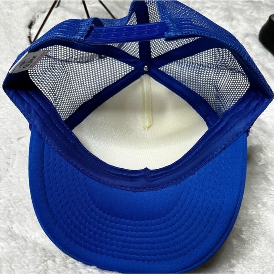 Brooks Run Snapback {Cobra} Trucker Cap Hat Foam Mesh Blue White Adult ...