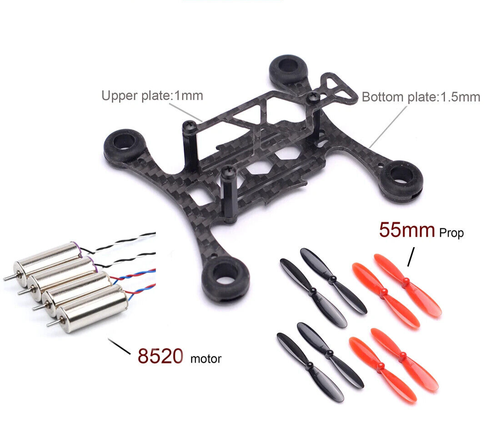 Mini Quadcopter Frame Kit 95mm FPV RC Carbon Fiber 8520 Coreless Motor 55mm Prop | eBay