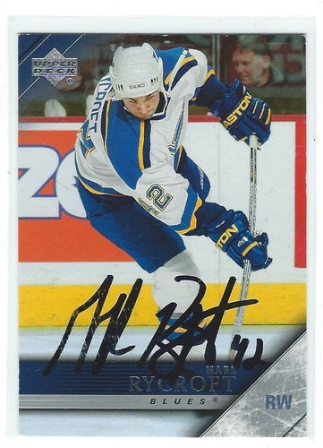 Mark Rycroft Signed 2005/06 Upper Deck Card #168 | eBay