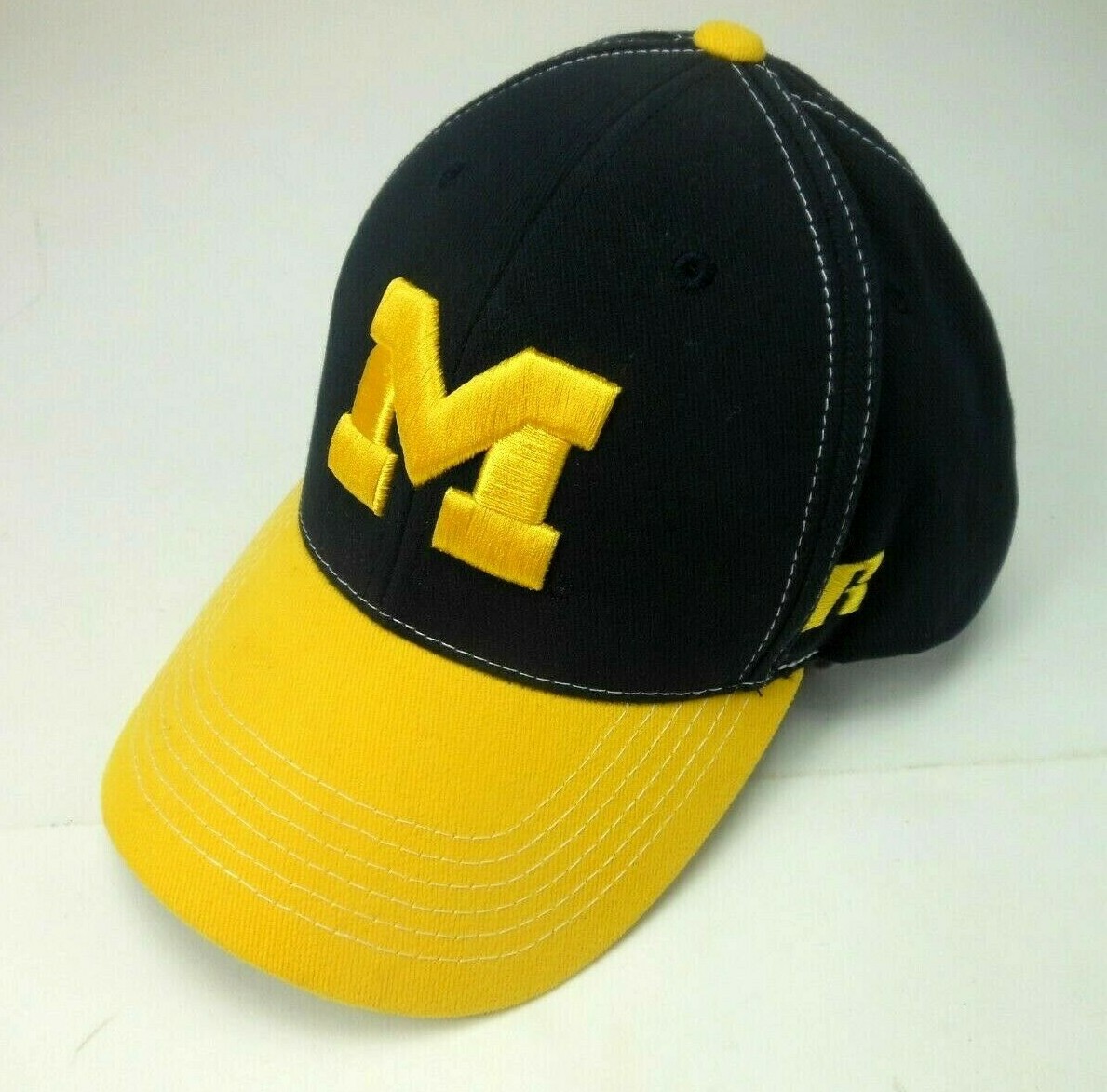 University of Michigan Baseball Cap Embroidered M Logo Russell Snapback ...