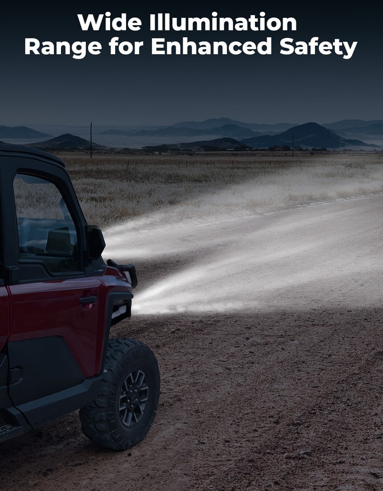 KEMIMOTO LED Headlight Auxiliary Front Bumper Light for Polaris Ranger ...