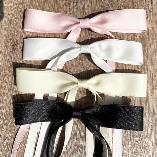 8pcs Hair Bows Clips for Women Girls Hair Ribbon Clip with Long Tail ...