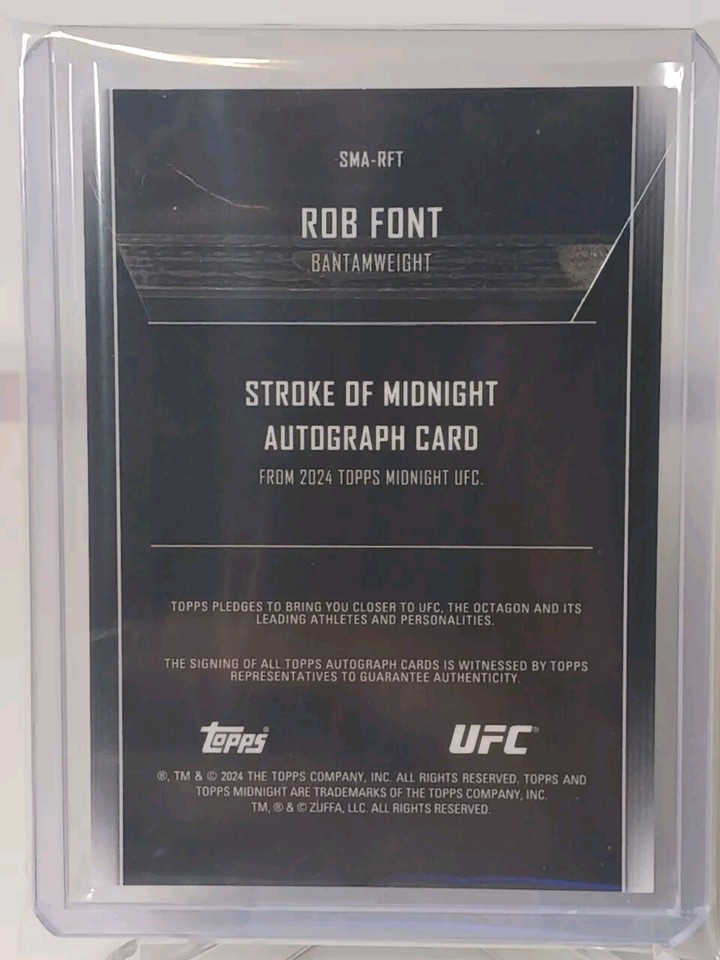 2024 Topps Midnight UFC Rob Font Stroke of Midnight Auto PURPLE #d /12 ...