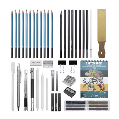 Drawing Set Sketching And Charcoal Pencils 100 Page Drawing Pad for ...