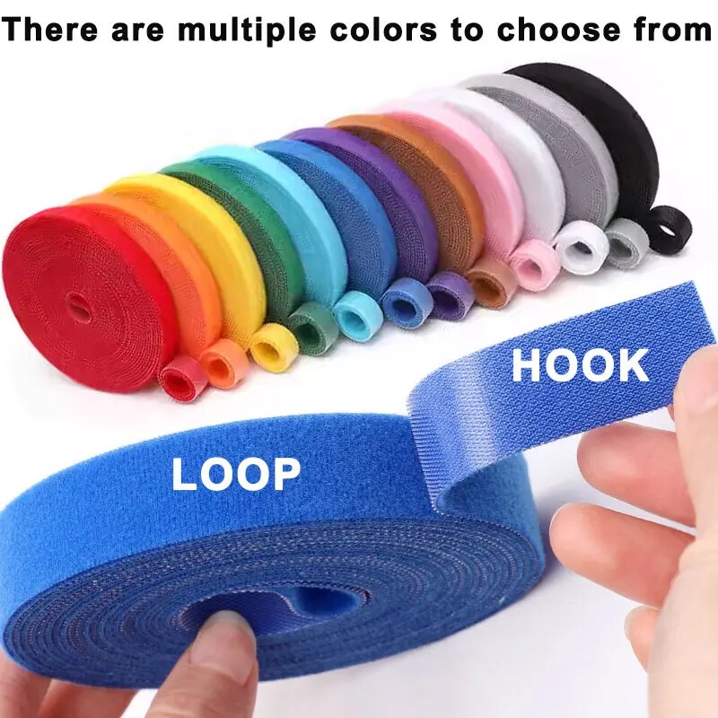 2x5Meter Reusable Fastening Tape Cable Tie Wrap Double-Sided Hook-and-Loop Cabl& | eBay