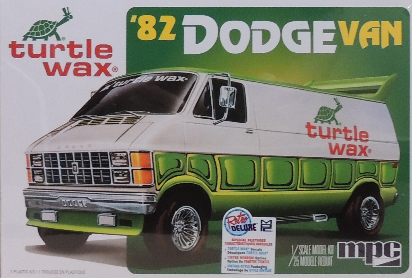 1982 DODGE CUSTOM TURTLE WAX VAN MPC 1:25 SCALE 2-n-1 PLASTIC MODEL VAN ...