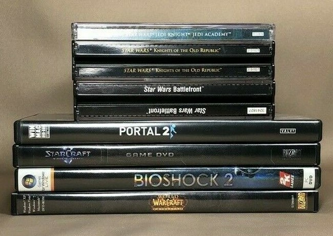 Lot of 7 PC/Windows Games (CD-ROM) - (3) Star Wars, Portal 2, Starcraft ...