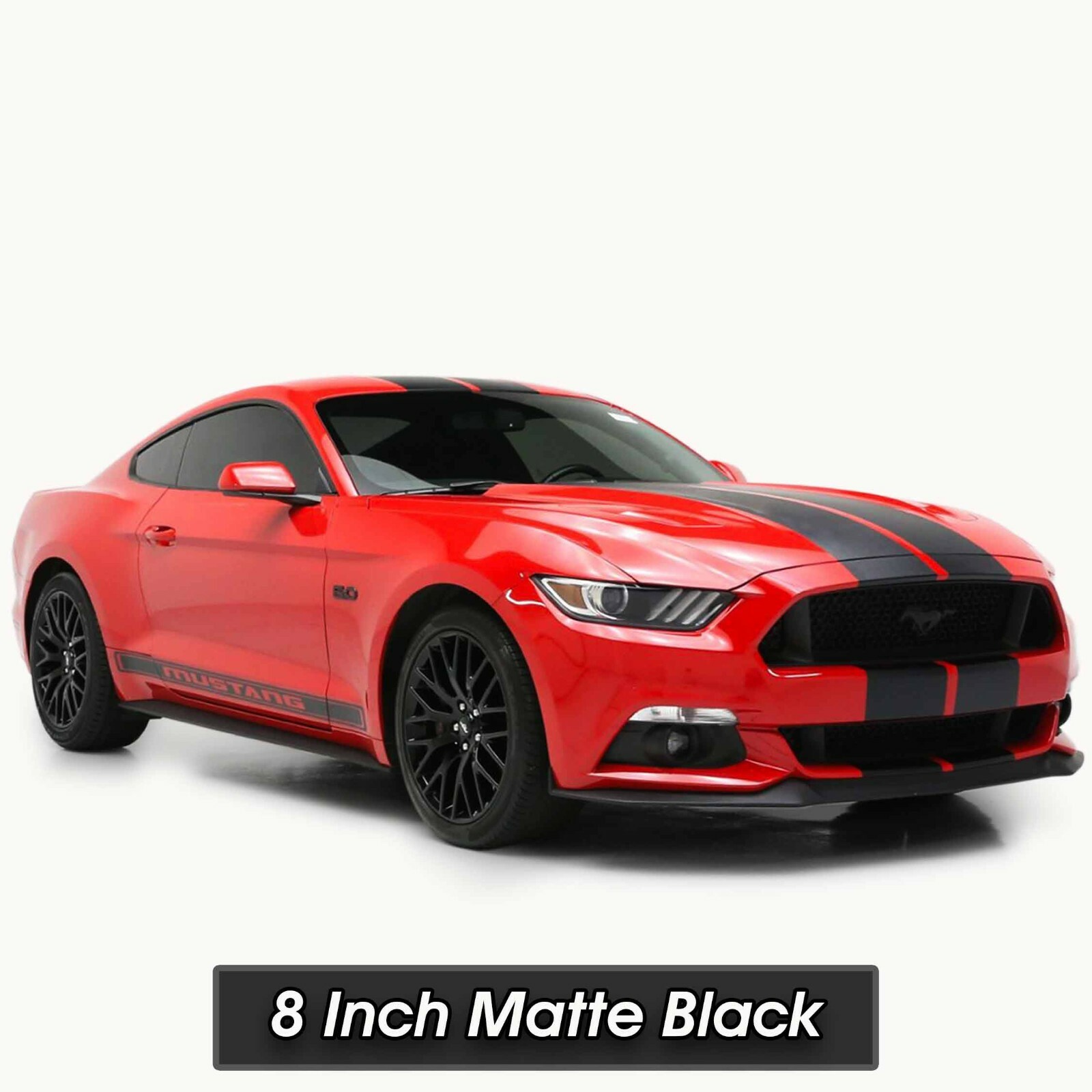 Red Mustang Black Stripes