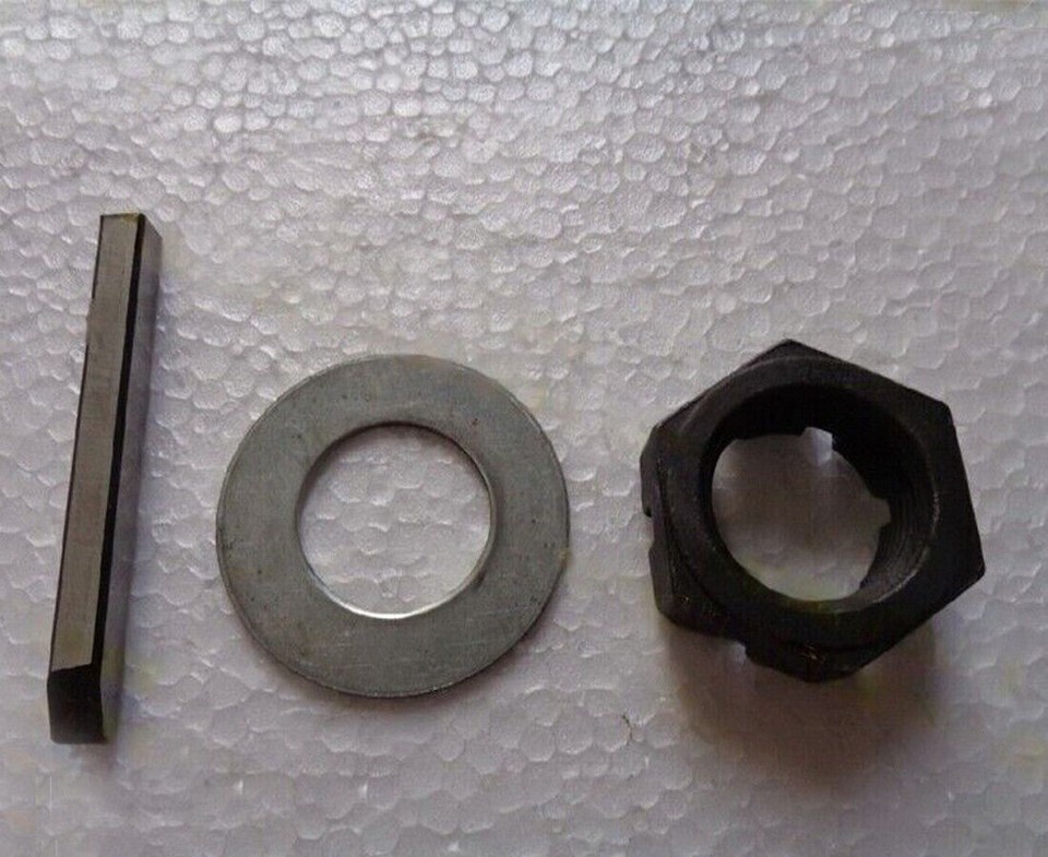 JEEP WILLYS CJ 1941-71 REAR AXLE SHAFT NUT, WASHER & KEY WITH DANA 27 ...