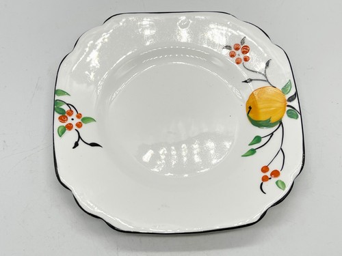VINTAGE CROWN BONE CHINA SIDE PLATE ART DECO FRUIT DESIGN PATTERN | eBay