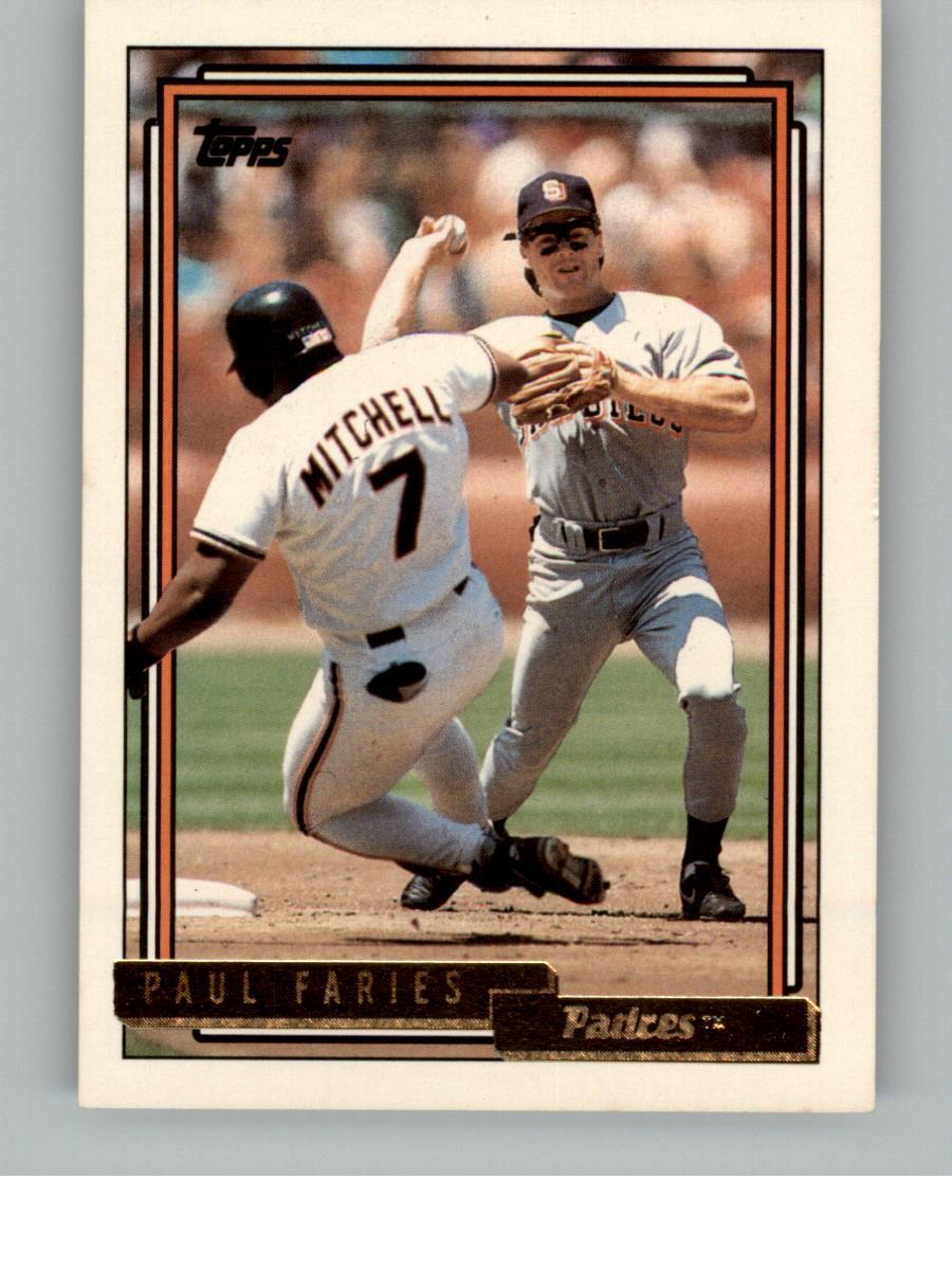 1992 Topps Paul Faries 162 San Diego Padres Gold | eBay
