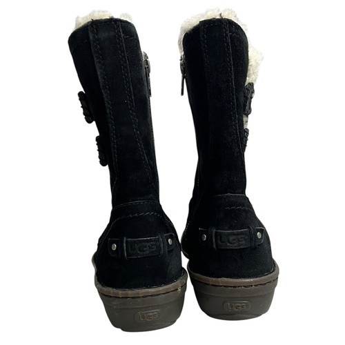 UGG Women’s Kimbra Shearling Black Suede Sheepskin Fur Lined Mid Calf ...