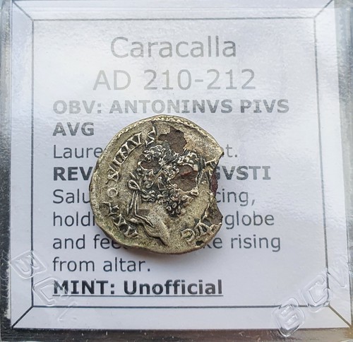 #k631# Roman silver fouree denarius coin of Caracalla from 210-212 AD ...
