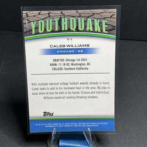 2024 Topps Chrome Caleb Williams Youthquake Rookie Card #Y-1 Chicago ...