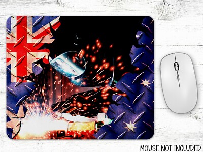 Welder Aussie Australian Patriotic Flag Mouse Pad Rectangle Neoprene ...