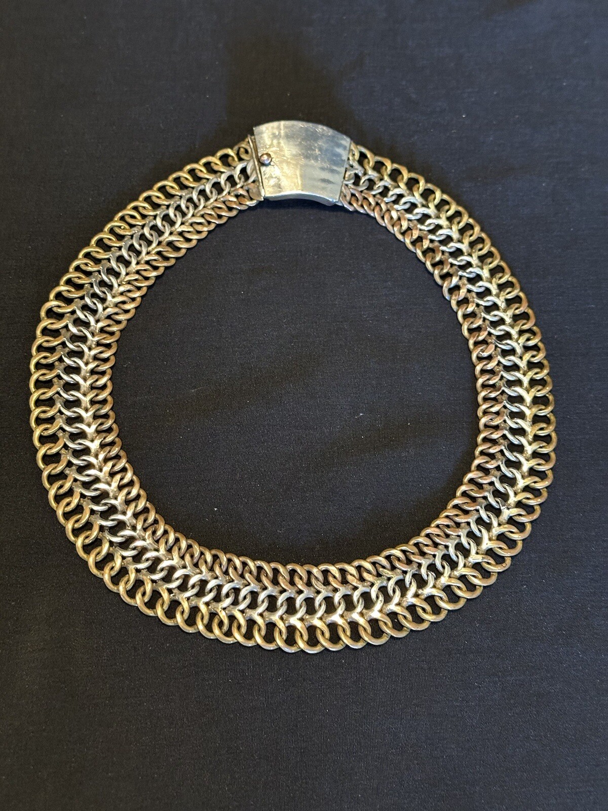 Taxco Silver Choker Necklace Vintage Gem