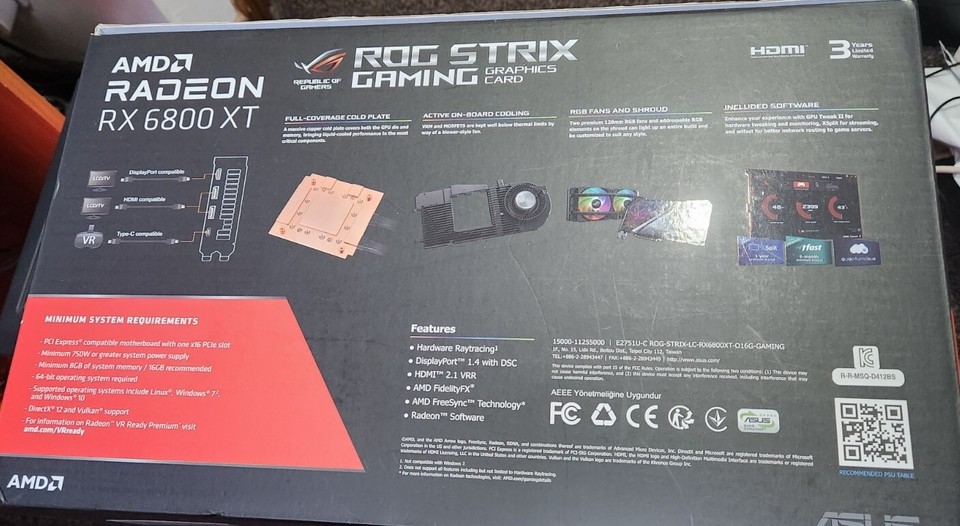 ASUS ROG Strix LC Radeon RX 6800 XT OC 16GB GDDR6 Graphics Card. GOLDEN ...